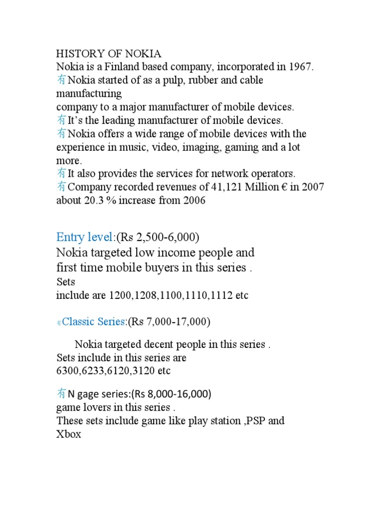 Nokia's Evolution and Product Analysis | PDF | Games & Activities ...