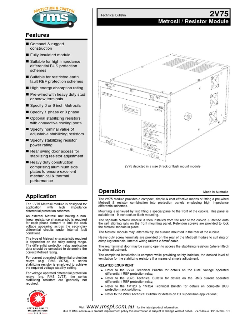 Features: Metrosil / Resistor Module | PDF | Resistor | Electrical ...