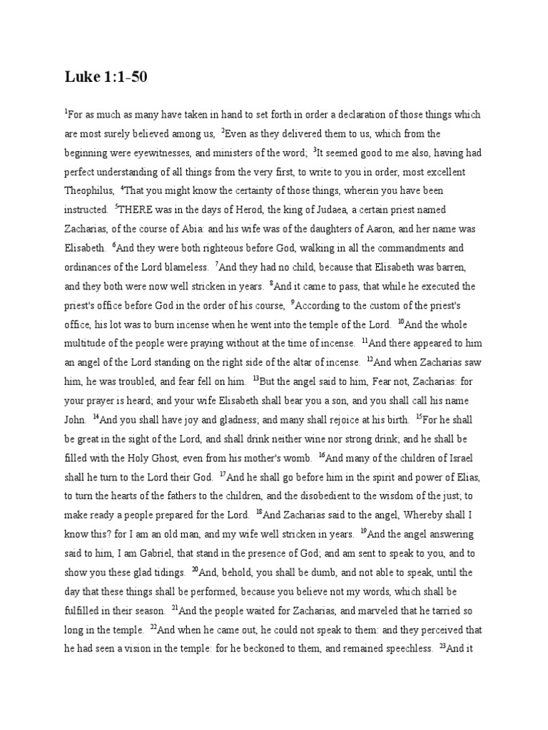 Luke 1 | PDF | Mary, Mother Of Jesus