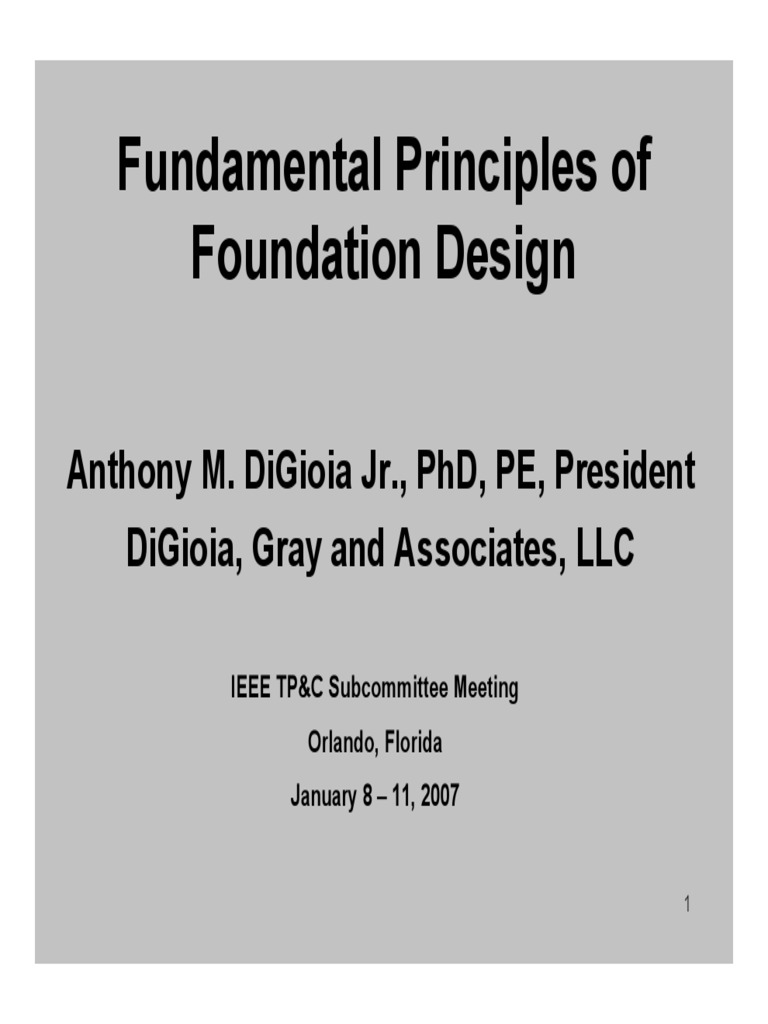 Fundamental Principals Foundation Design | PDF | Geotechnical ...