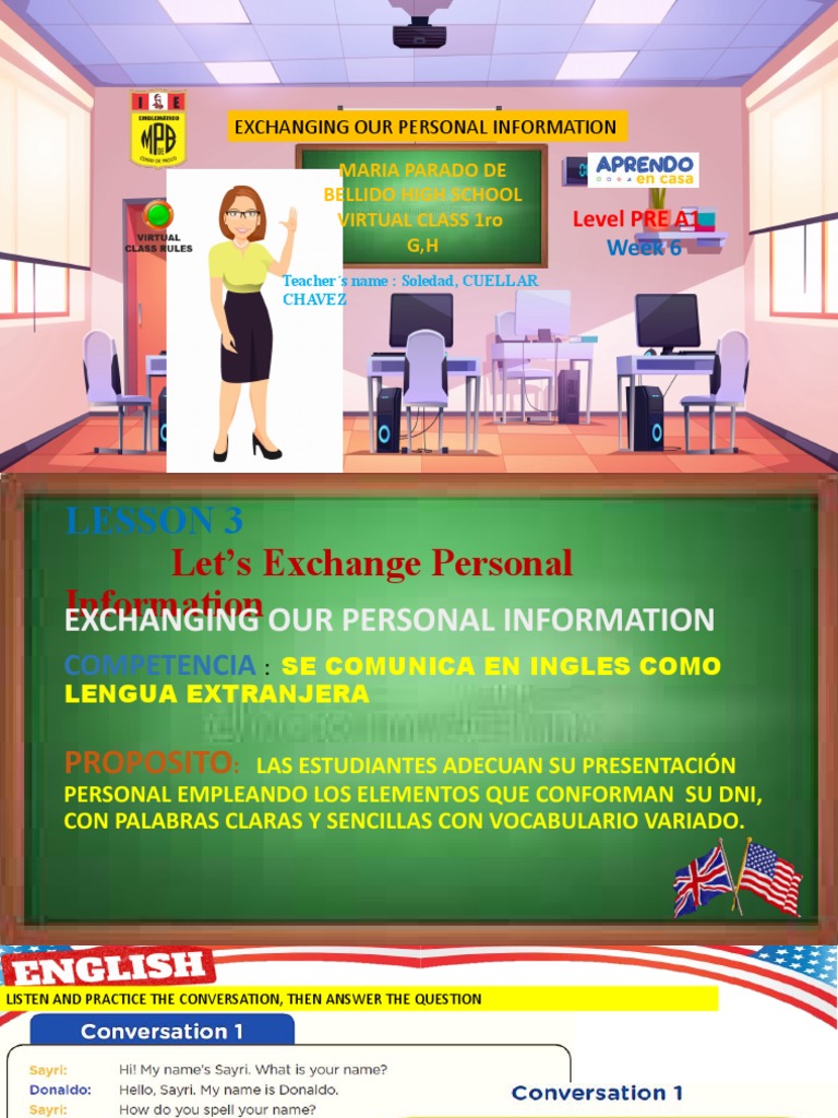 Exchanging Our Personal Information: Level PRE A1 | PDF