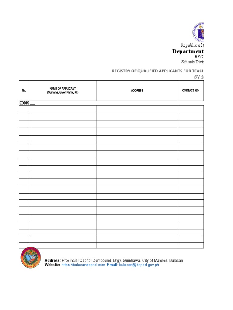 JHS Rqa - Eddis No. | PDF | Philippines