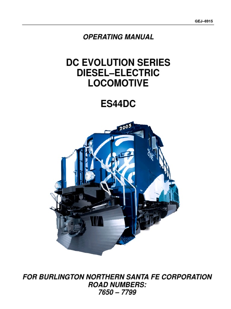 DC Evolution Series Diesel-Electric Locomotive ES44DC: Operating Manual ...