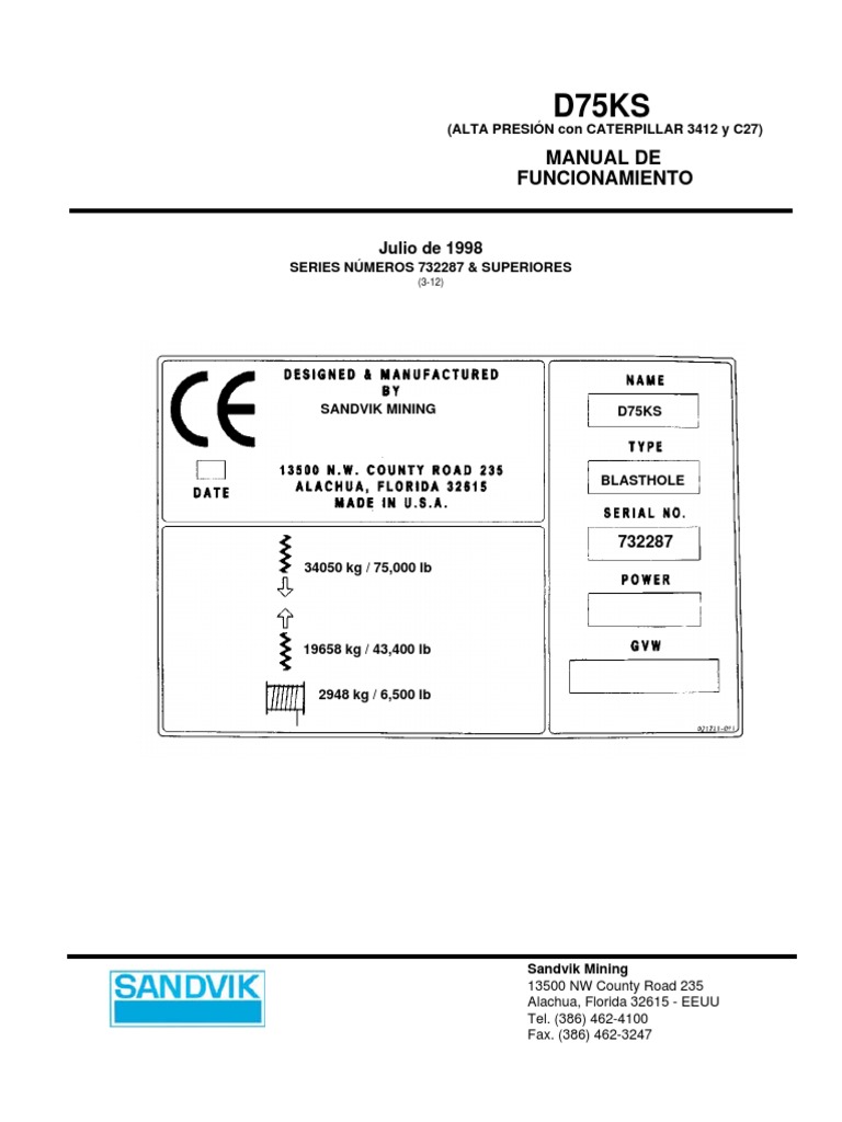 D75KS Manual Funcionamiento | PDF | Ingeniería mecánica | Combustible ...