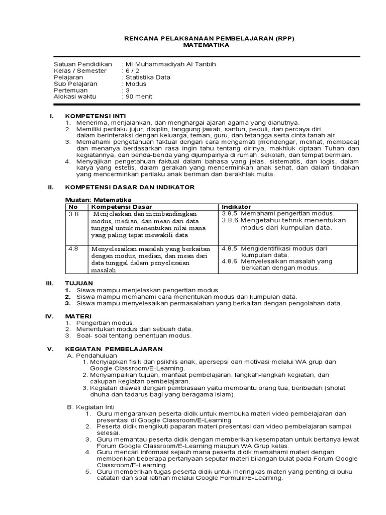 KELAS 6 MATEMATIKA 3. Modus | PDF | Ilmu Sosial