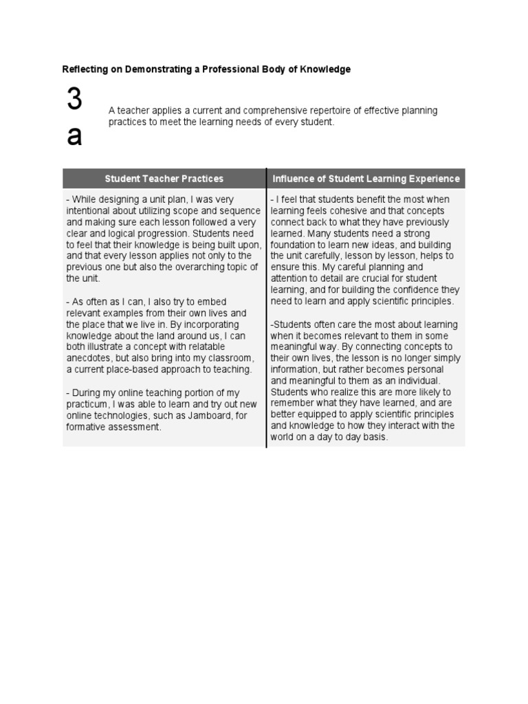 Reflecting On Demonstrating A Professional Body of Knowledge | PDF ...