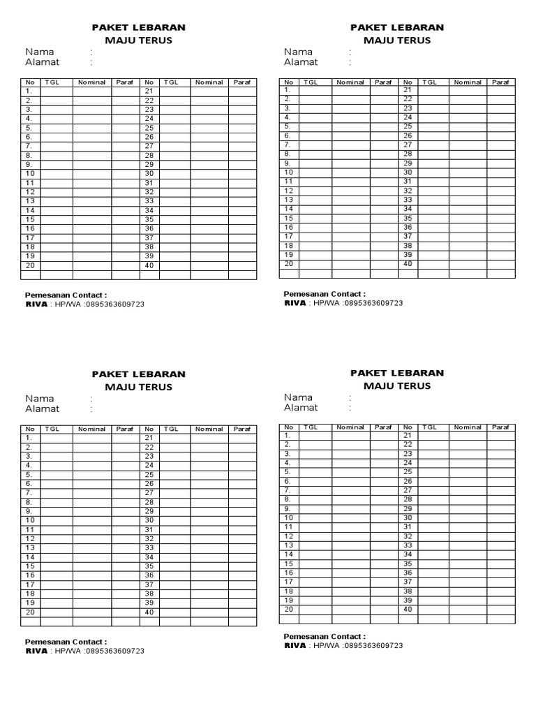 Kartu PAKET LEBARAN | PDF