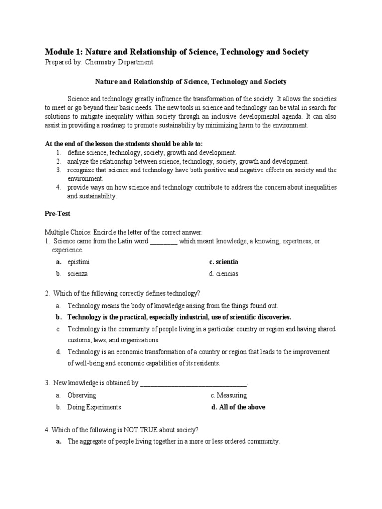 Understanding the Relationship Between Science, Technology, and Society ...