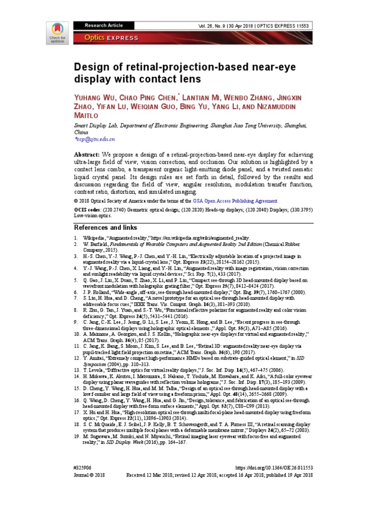 Design of Retinal-Projection-Based Near-Eye Display With Contact Lens ...
