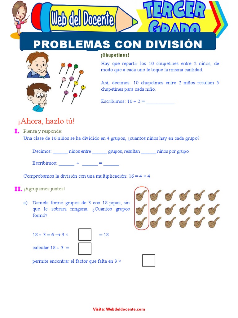 Problemas de división para tercer grado | PDF | Enseñanza de matemática