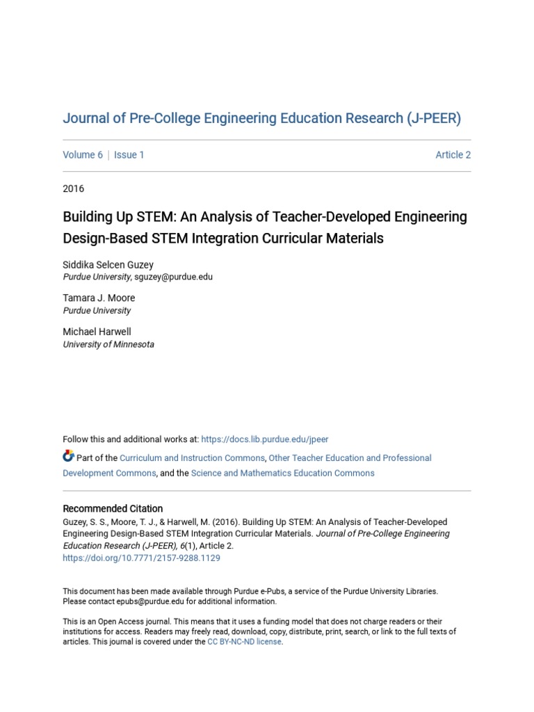Building Up STEM - An Analysis of Teacher-Developed Engineering de ...