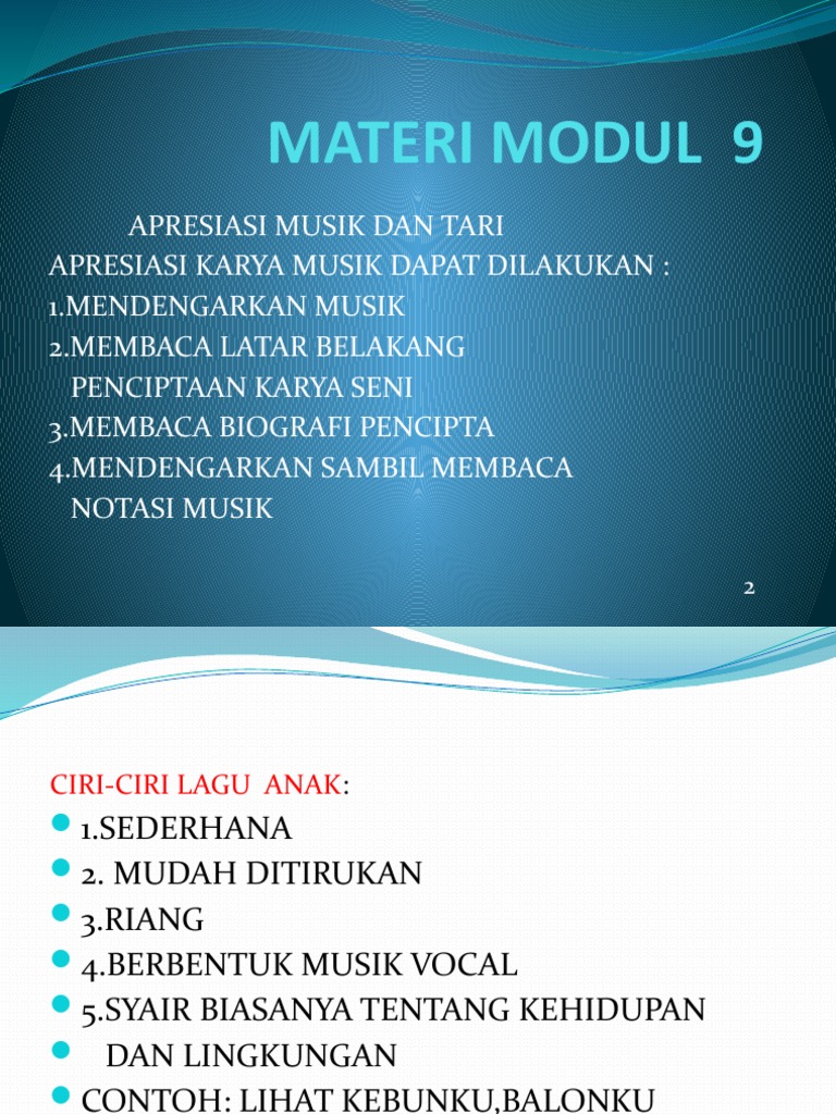 Pend. Seni Modul 9-12 Materi Ut 2020 | PDF