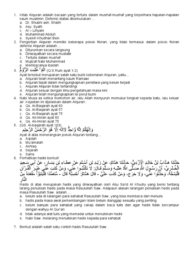 Soal Um QH | PDF