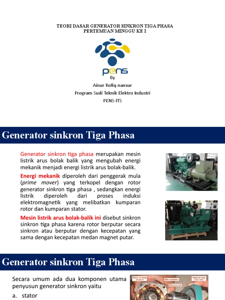 Teori Dasar Generator Sinkron Tiga Phasa | PDF