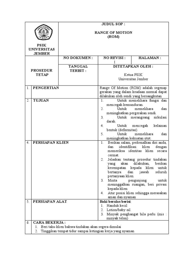 SOP Mobilisasi | PDF