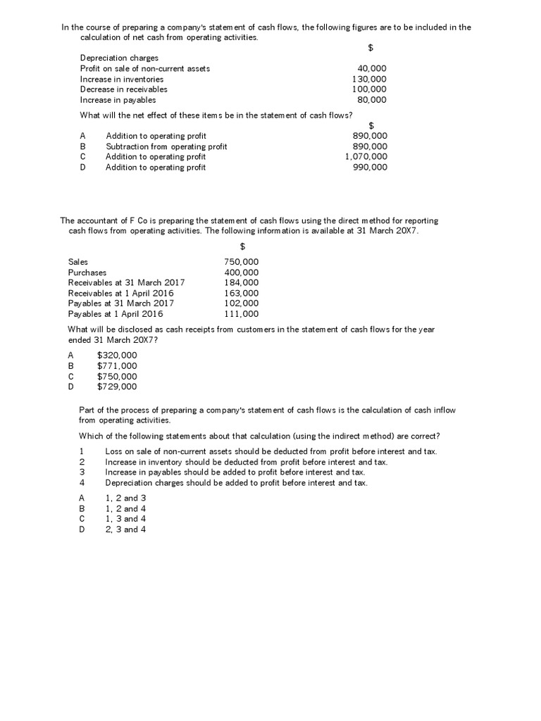 Cashflow Test | PDF | Cash Flow Statement | Fixed Asset