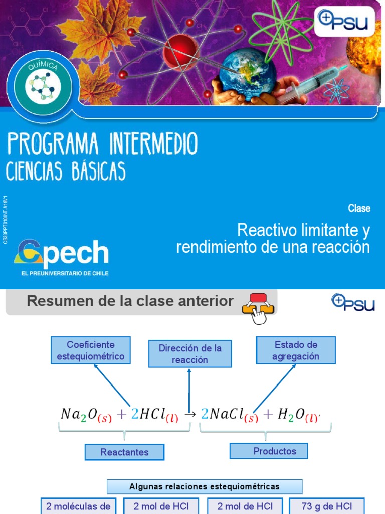 Reactivo Limitante y Rendimiento de Una Reacción | PDF | Estequiometría | Reacciones químicas