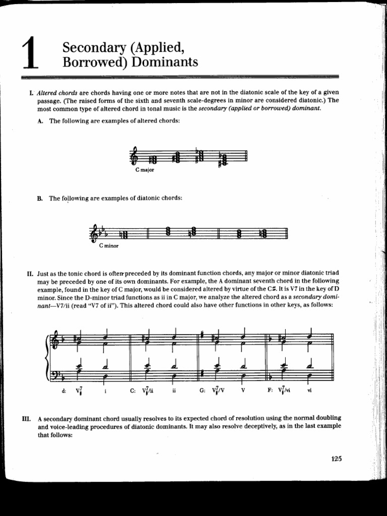 Chapter 1 - Secondary Dominants | PDF
