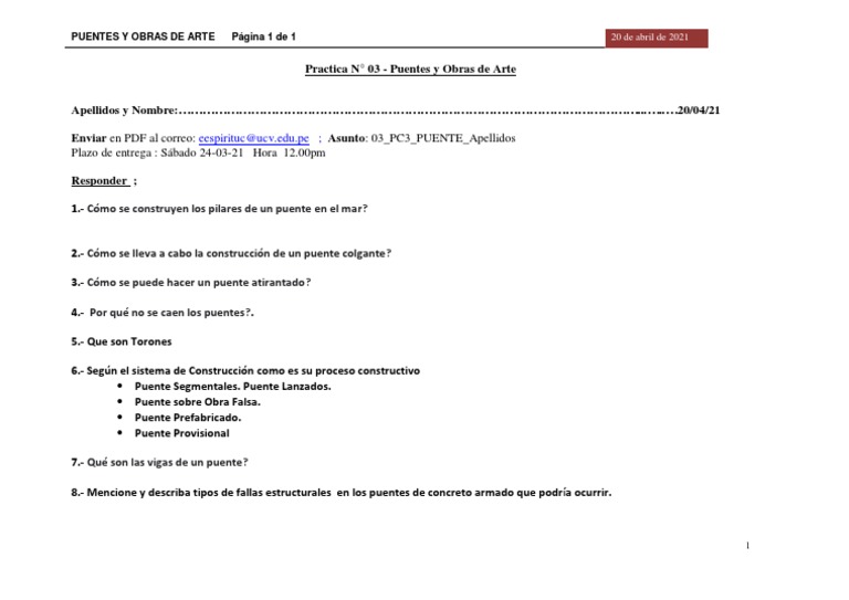 PRACTICA 3 Puentes | PDF