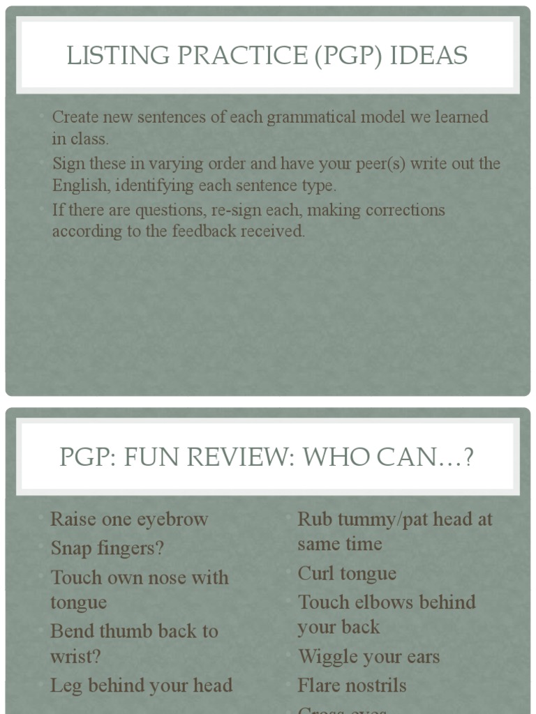 Listing Practice (PGP) Ideas | PDF | Reason | Cognitive Science
