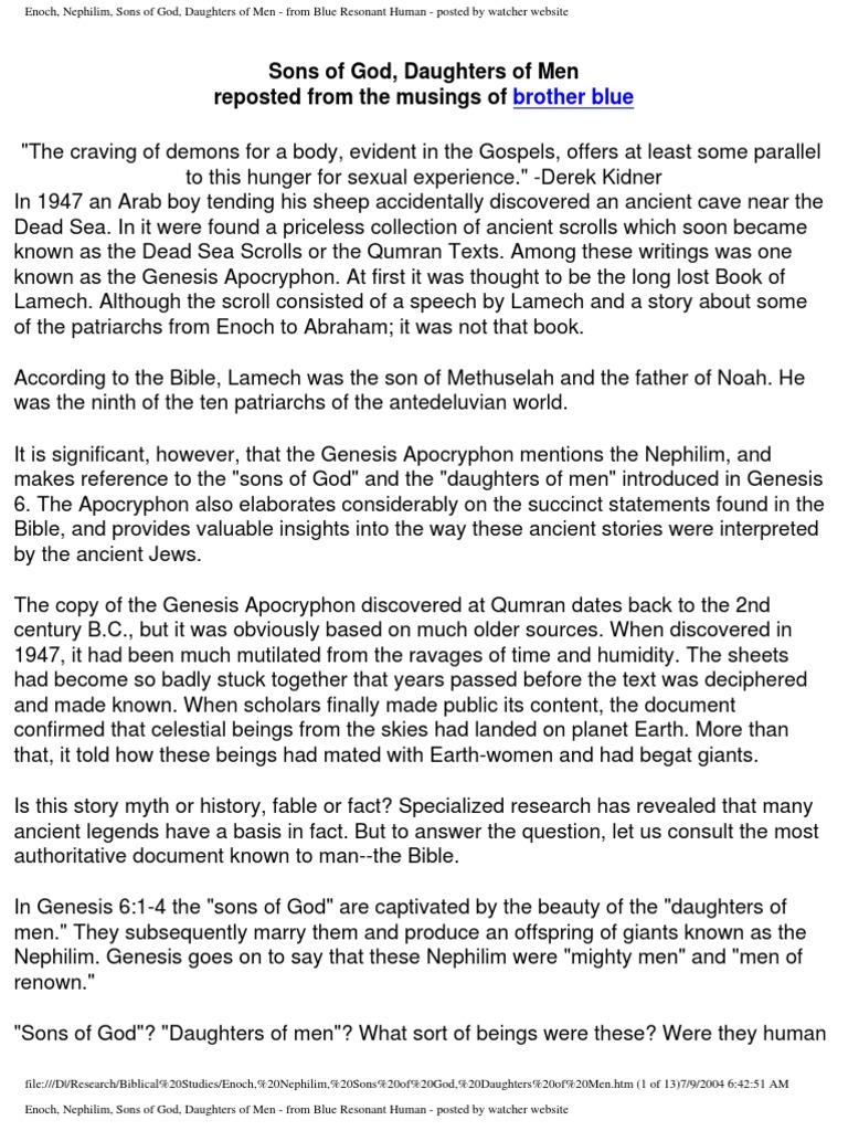 Nephilim and the Sons of God Explained | PDF