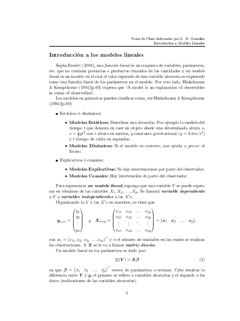 Introducción a Modelos Lineales | PDF | Distribución normal | Regresión ...