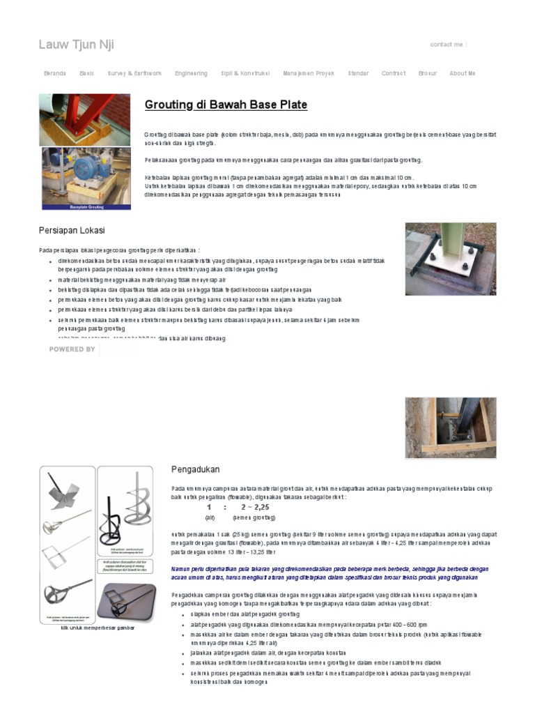 Grouting pada Base Plate: Panduan Lengkap | PDF