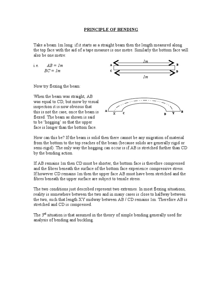 Principle of Bending | PDF | Bending | Beam (Structure)