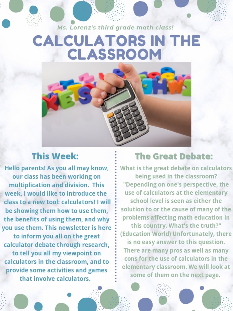 Calculators in The Classroom Newsletter | PDF | National Council Of ...