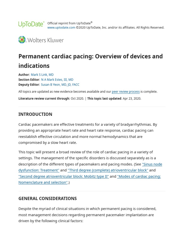 Type of Pacemaker | PDF | Artificial Cardiac Pacemaker | Heart