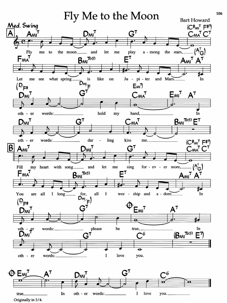 Fly Me To The Moon - Lead Sheet | PDF
