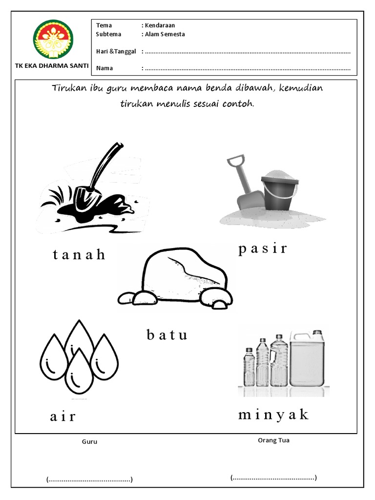 Worksheet Alam Semesta TK A | PDF