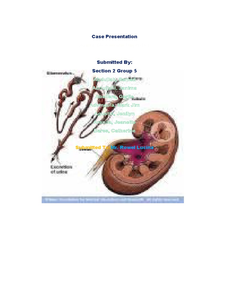 Case Pres | PDF | Kidney | Physiology