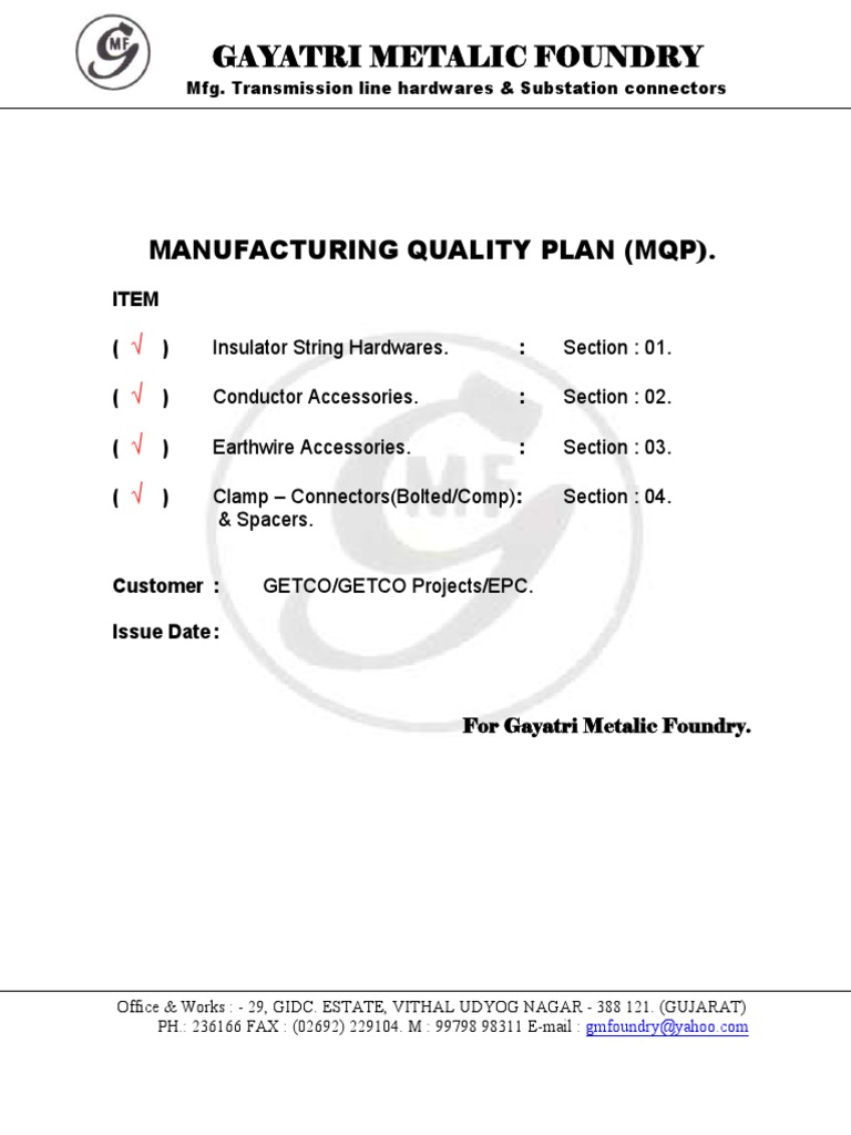 Qap Final Clamp and Hardware | PDF | Engineering Tolerance | Foundry