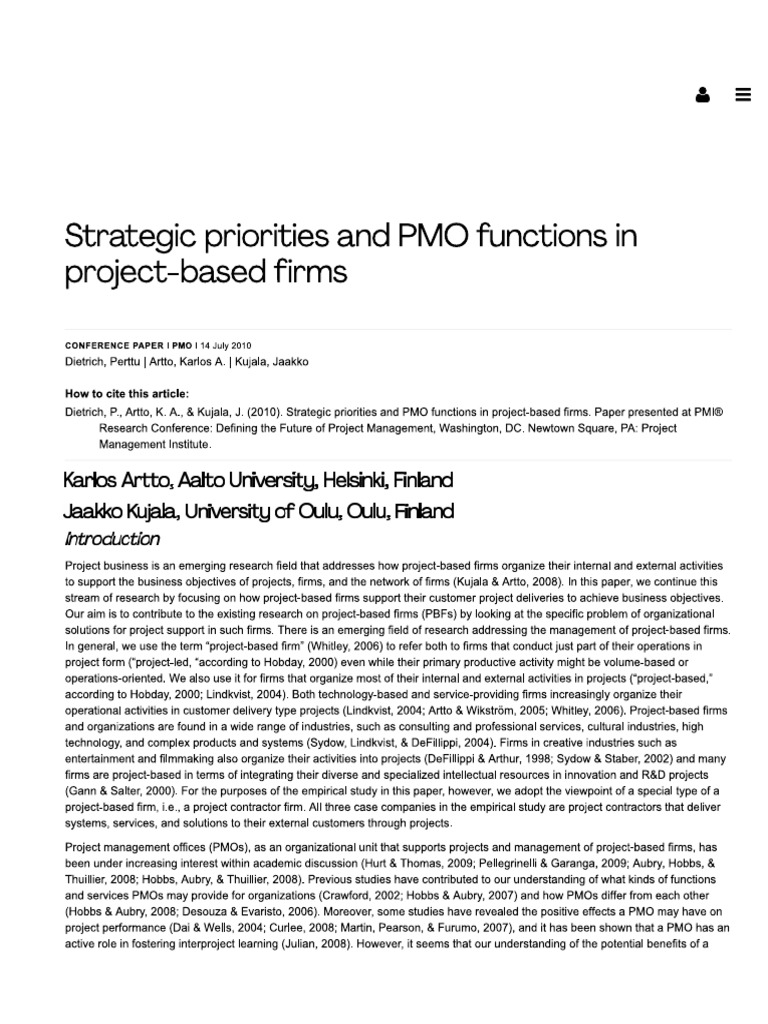 Project Management Office (PMO) Functions | PDF