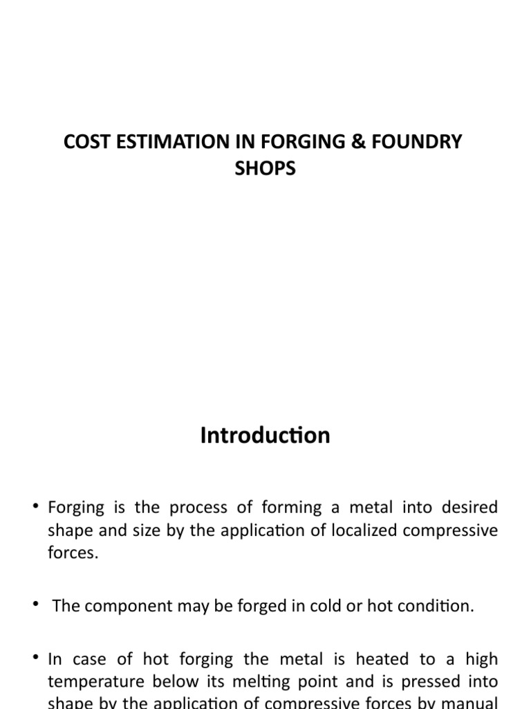 Cost Estimation in Forging Shop 611 | PDF | Forging | Industries