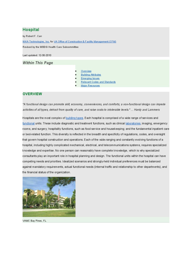 Design Guidelines Hospital | PDF | Emergency Management | Hospital