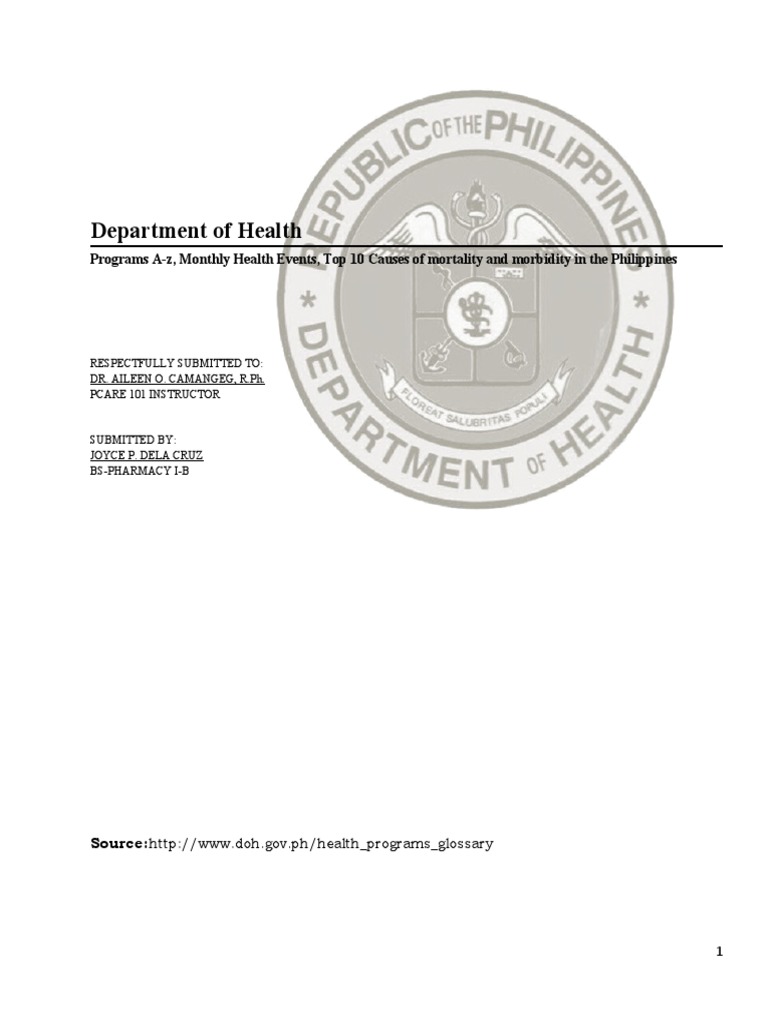 Doh Programs | PDF | Sexually Transmitted Infection | Infant Mortality