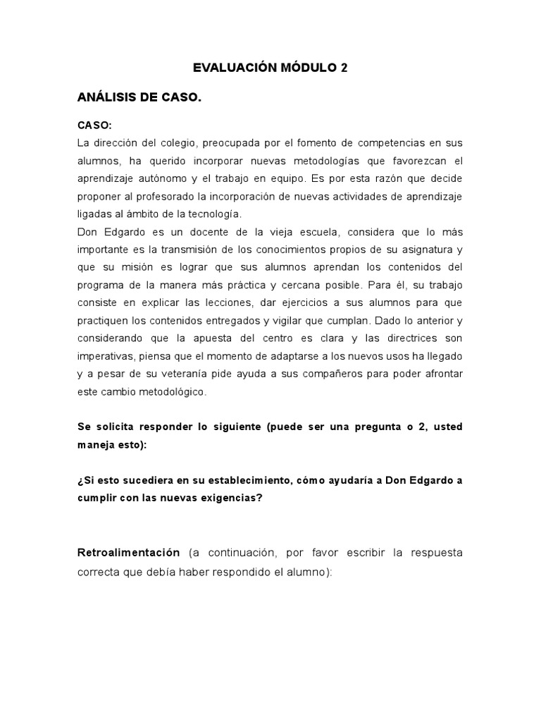 PRUEBA ANÁLISIS DE CASO - M1 - Ejemplo | PDF