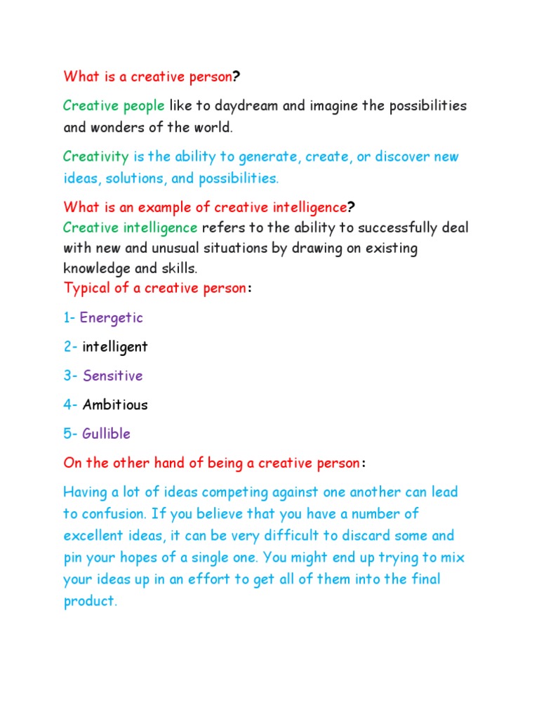 What Is A Creative Person | PDF
