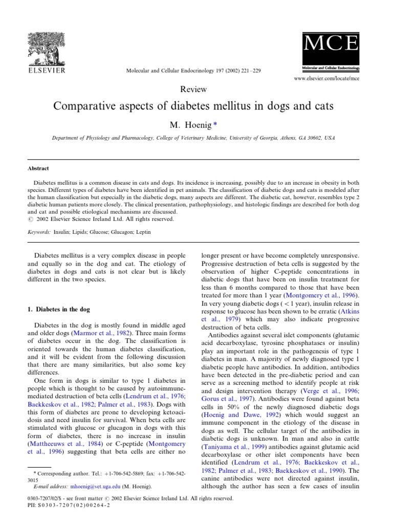 Endocrinology - Comparative Aspects of Diabetes Mellitus in Dogs and ...