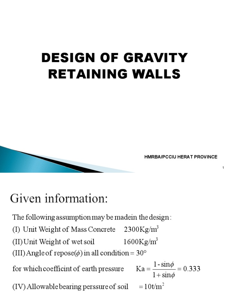 Gravity Retaining Wall Design | Download Free PDF | Mechanics | Applied ...