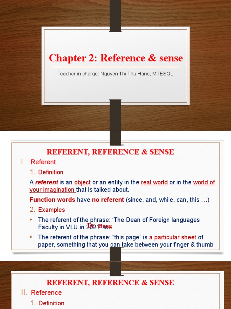 Chapter 2 - Reference Sense | PDF | Word | Phrase