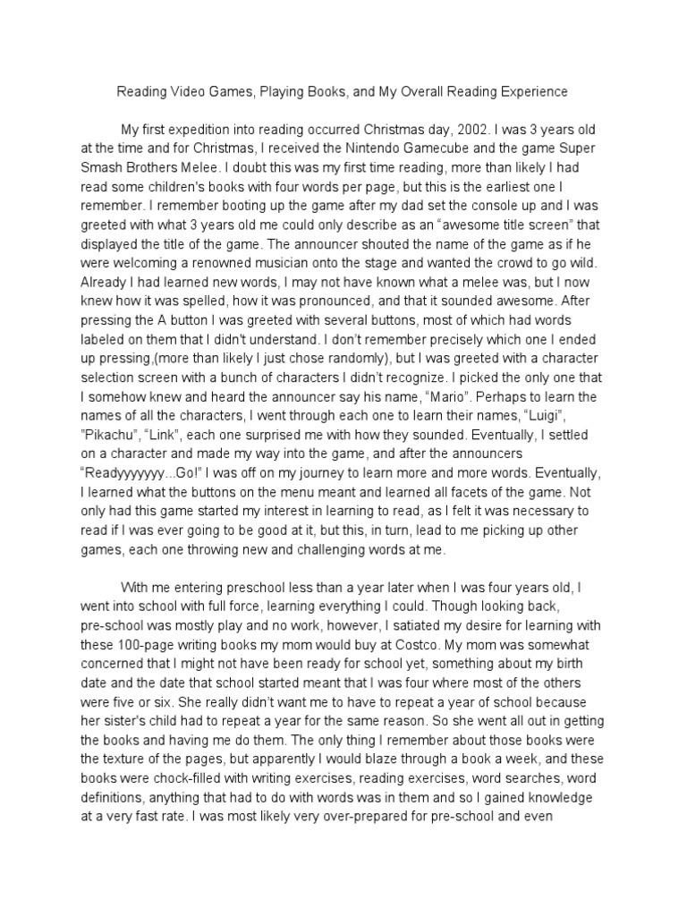 English 110 Final Draft | PDF | Leisure | Sports