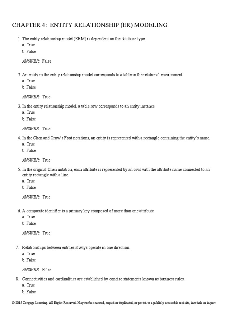 CH 04 Entity Relationship (ER) Modeling (Short) | PDF | Scientific Modeling | Information ...