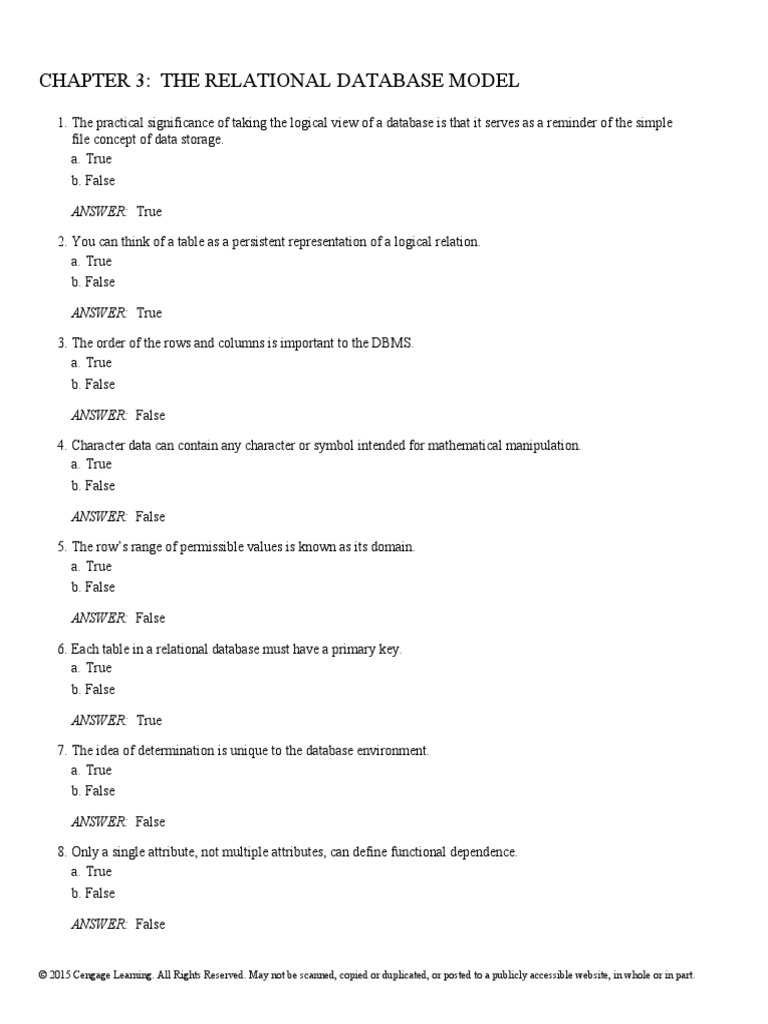 CH 03 The Relational Database Model (Short) | PDF | Relational Database ...