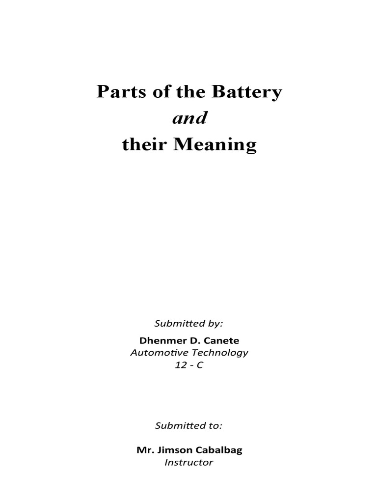 Anatomy of A Car Battery | PDF | Rechargeable Battery | Electrochemistry