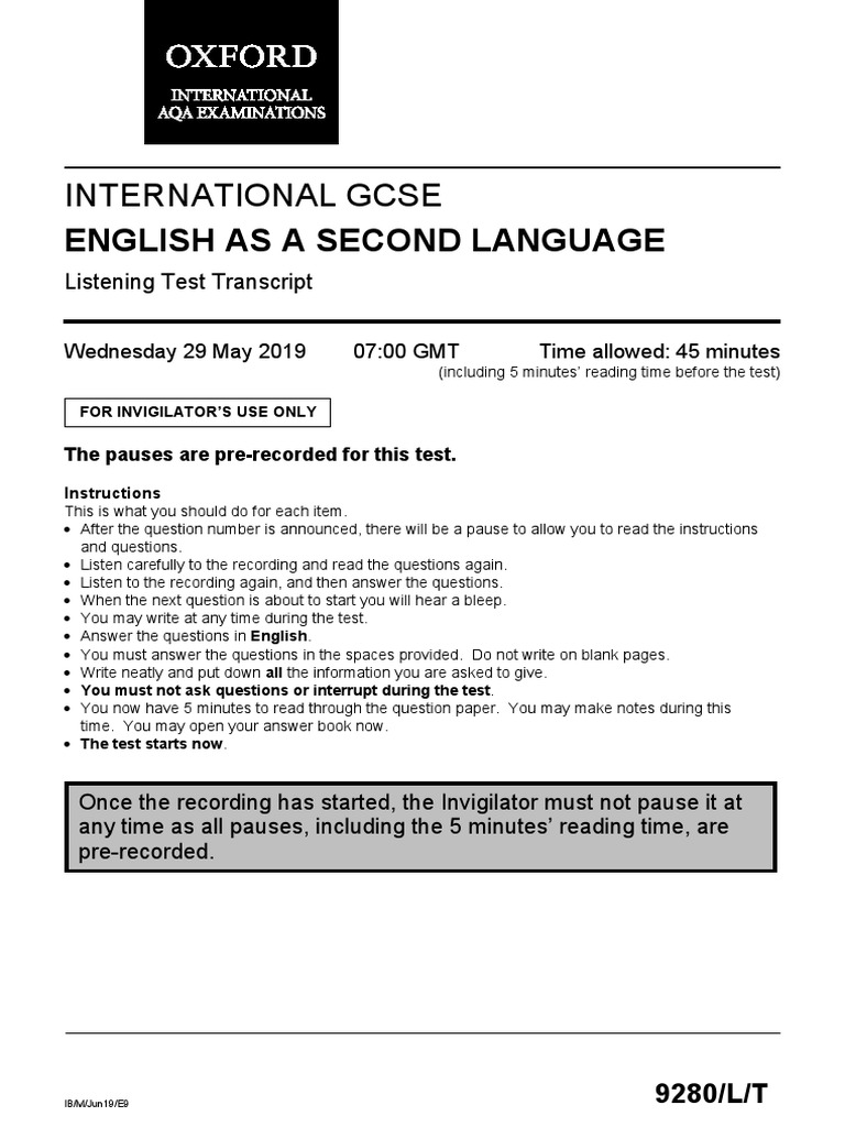 Int Gcse Esl Listening Transcript Jun19 | PDF | Poverty | Poverty ...