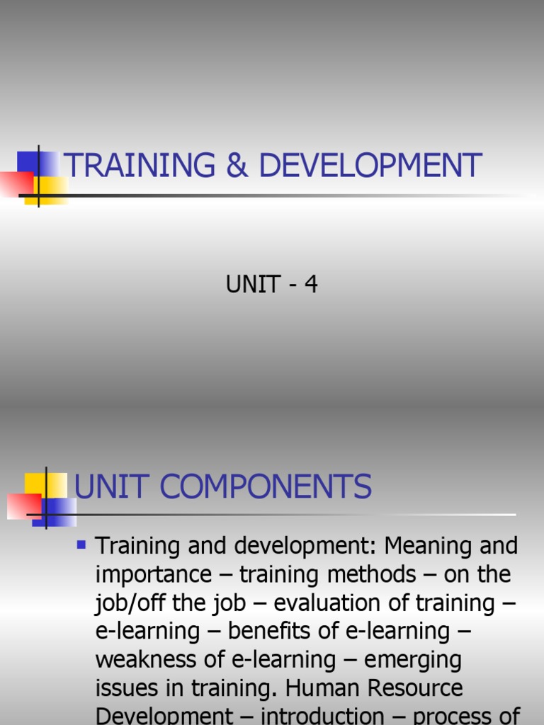 Training Development Pdf Educational Technology Business
