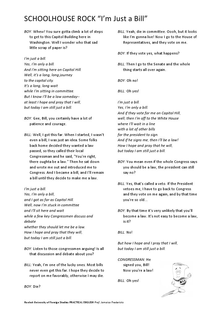 Schoolhouse Rock "I'm Just A Bill" | PDF